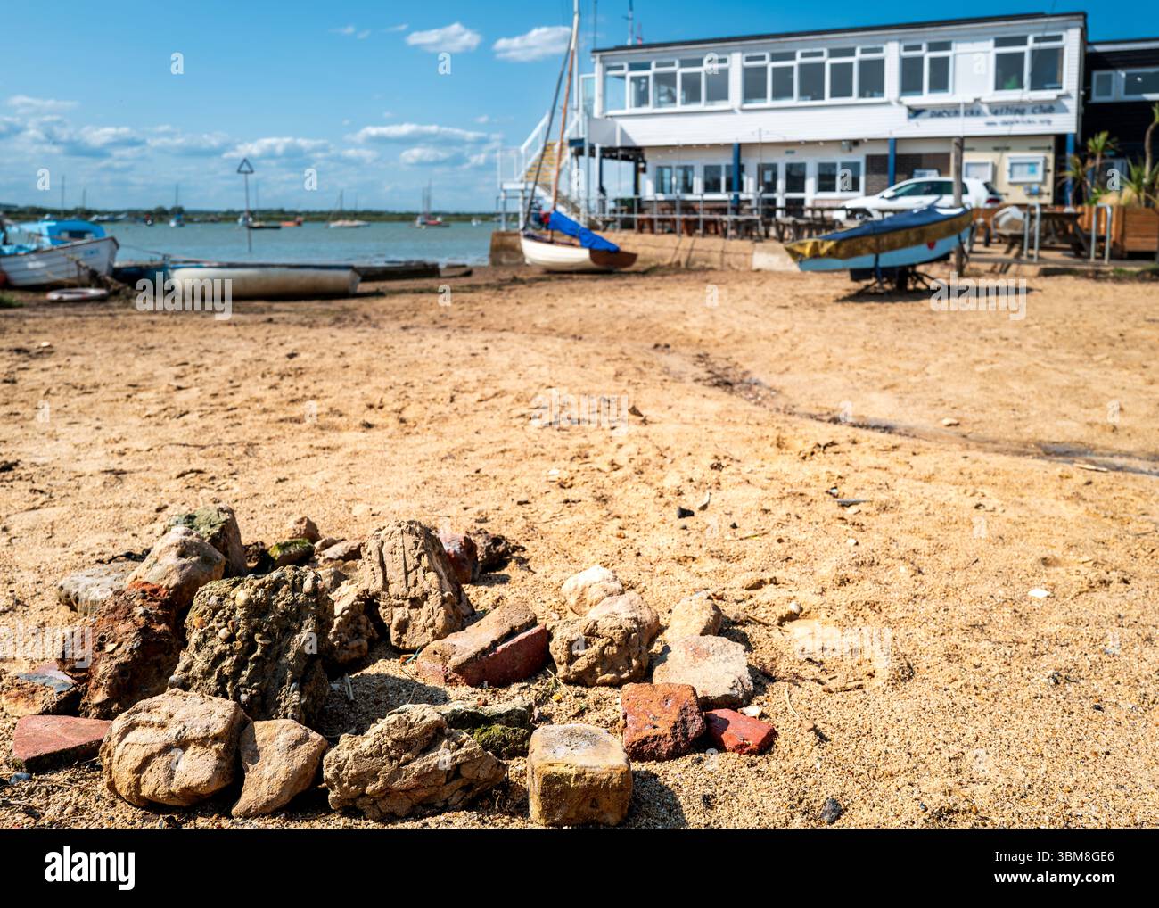 WOODEN BOAT, LOW TIDE, WEST MERSEA, Mersea Island, Essex ,UK Stock ...