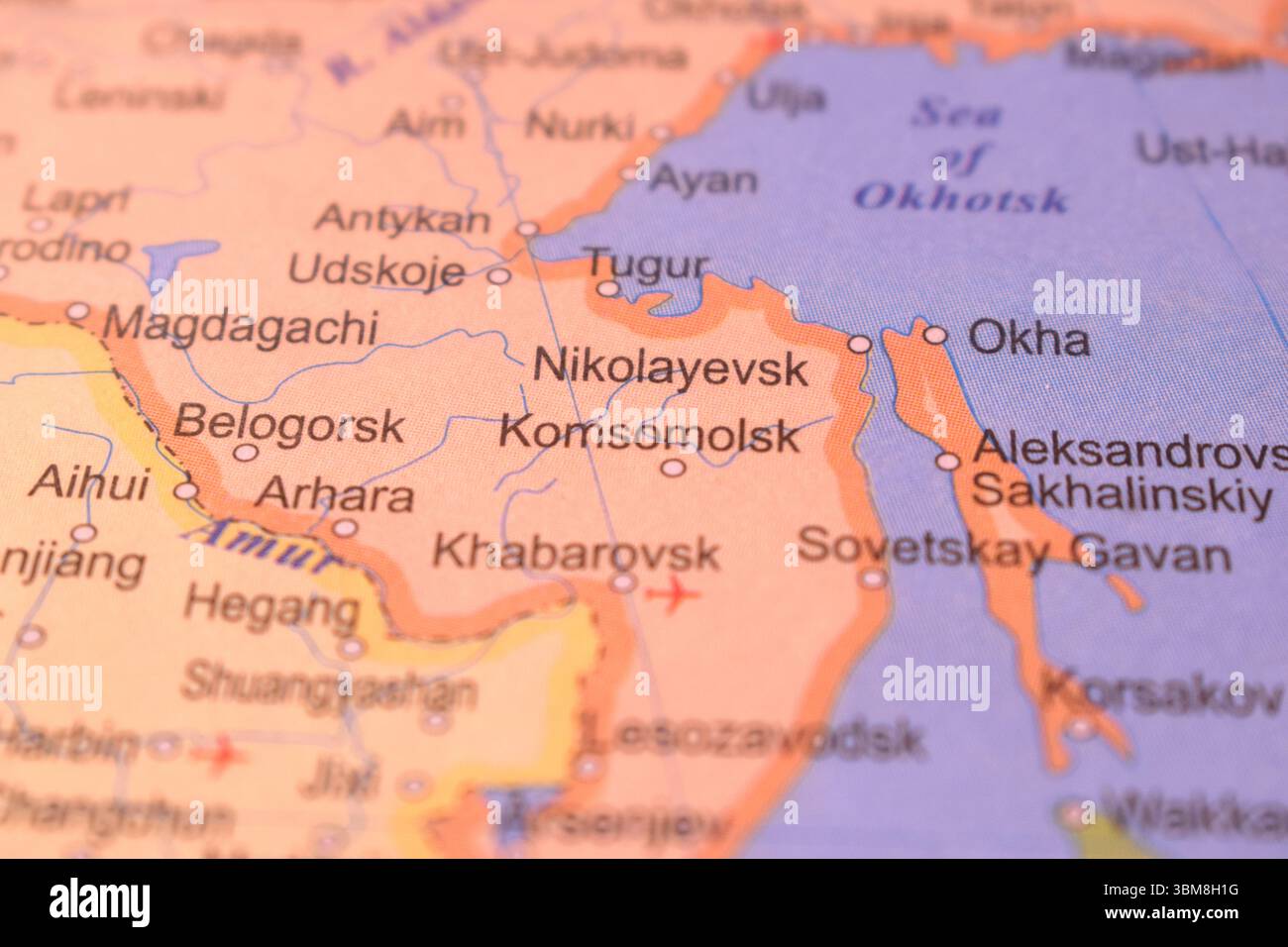 Komsomolsk Political Map Of Russia Country And City Close Up With ...