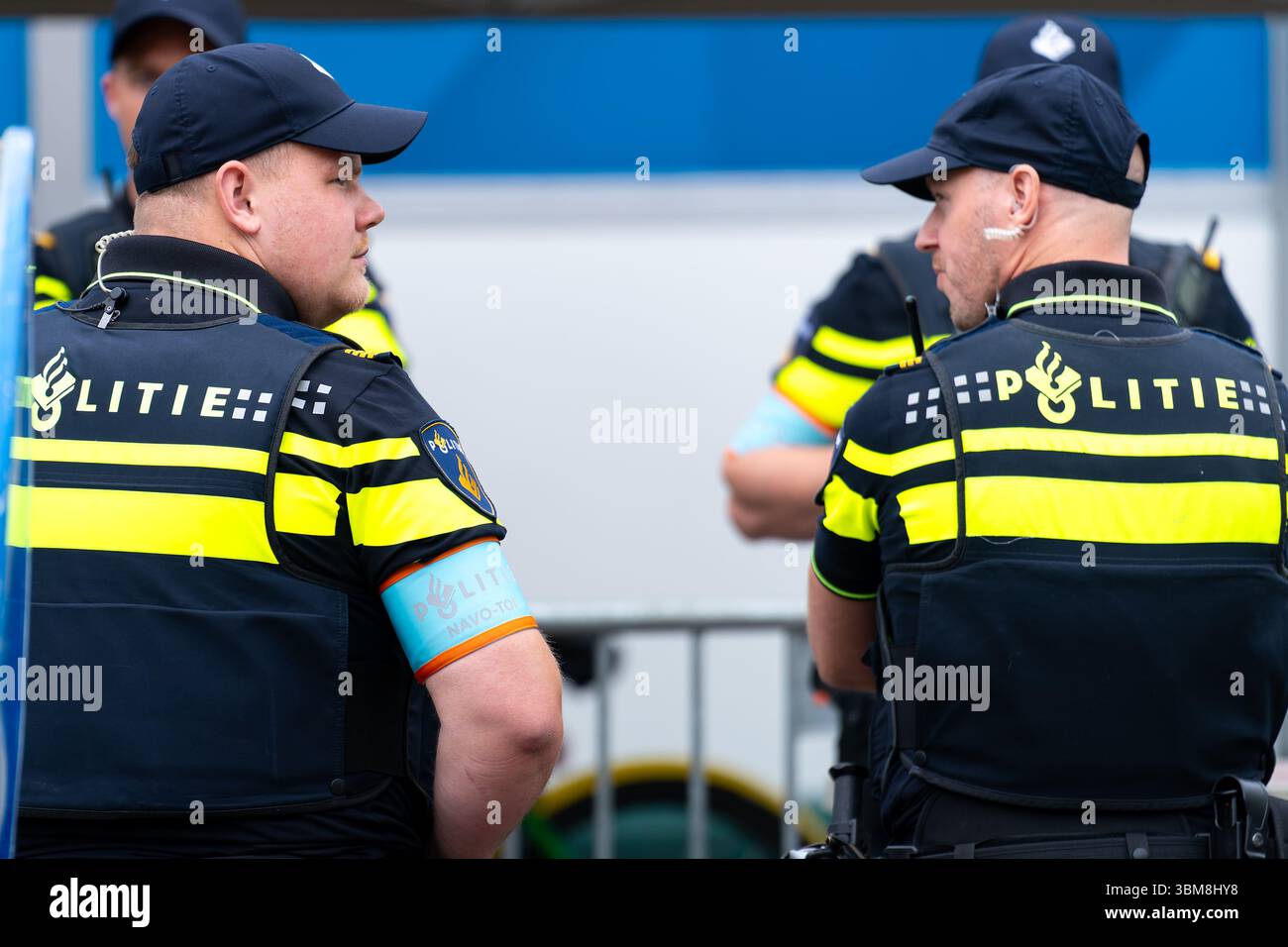 THE HAGUE, NETHERLANDS - JUNE 24: Police officers on patrol during the ...