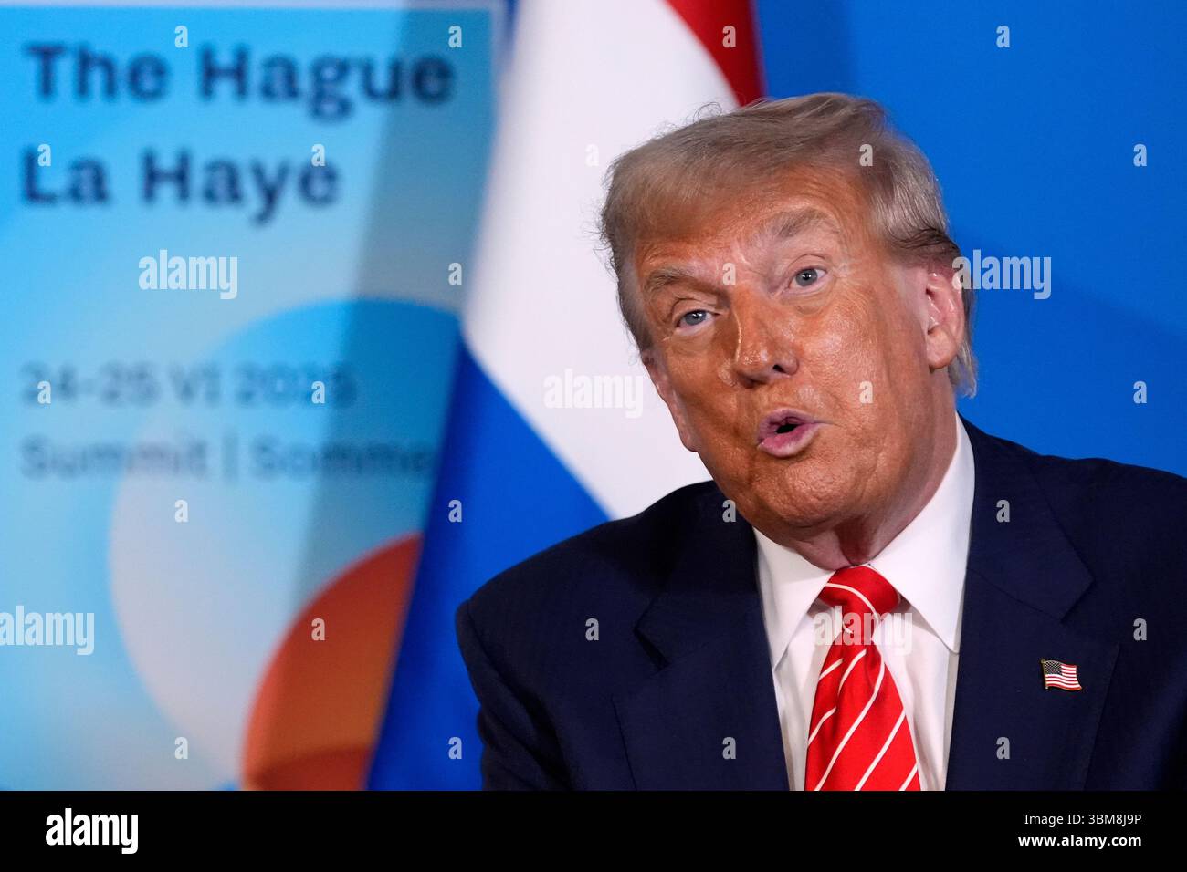 President Donald Trump speaks as he meets with Netherlands' Prime ...