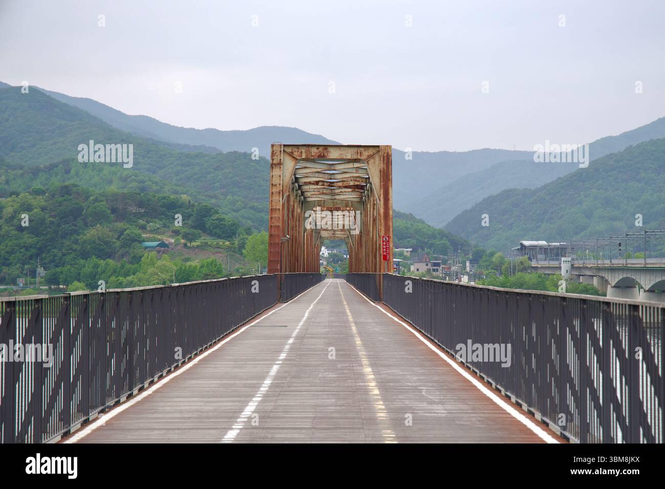 Yangpyeong County, South Korea - May 19th 2025: The rusted trusses of ...
