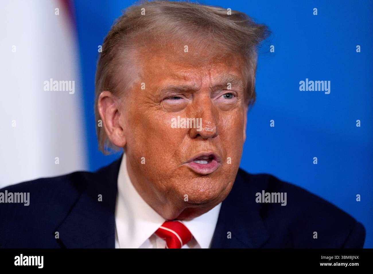 President Donald Trump speaks as he meets with Netherlands' Prime ...