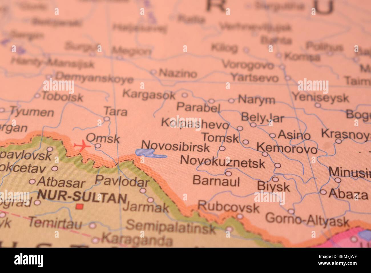 Tomsk City Of Russia Country Political Map Close Up With Background ...