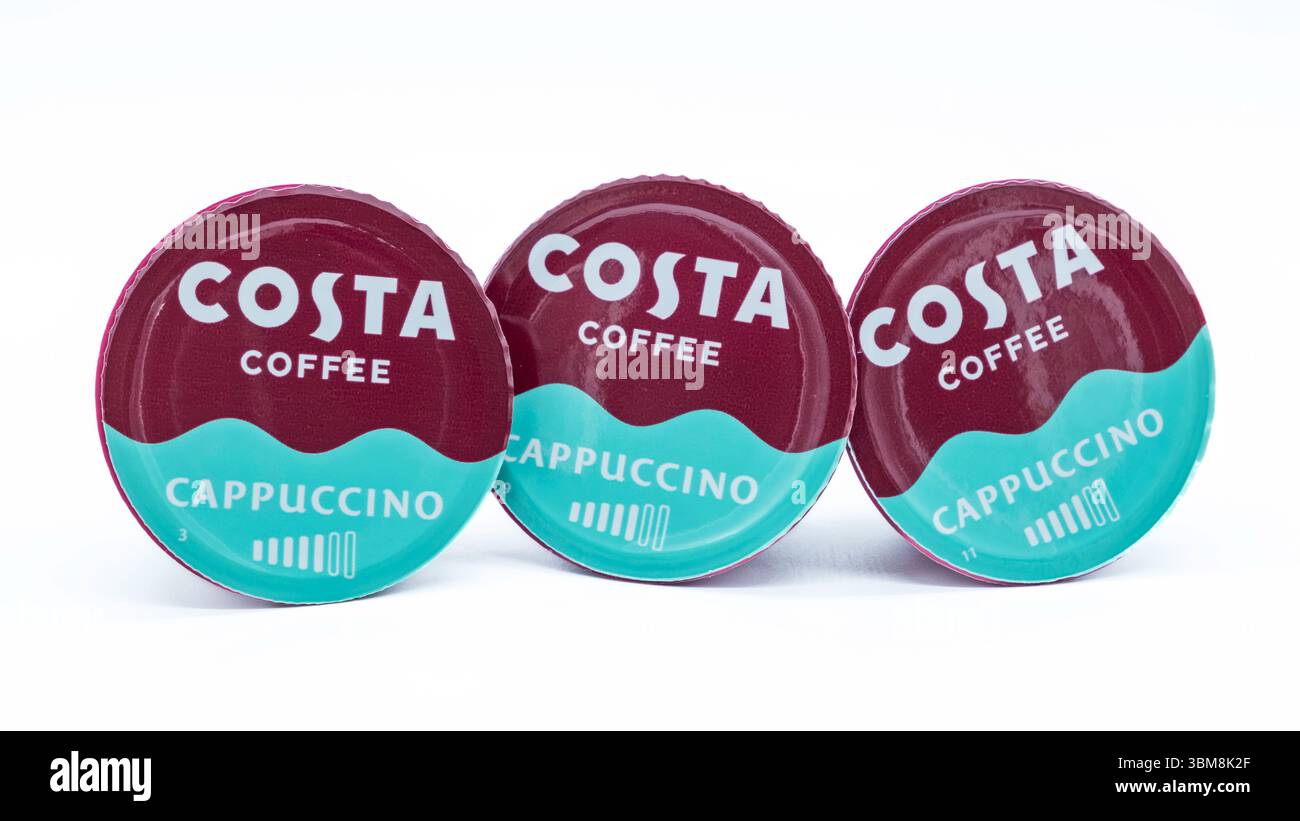 Irvine, Scotland, UK - June 17, 2025: Costa branded Barista creations ...
