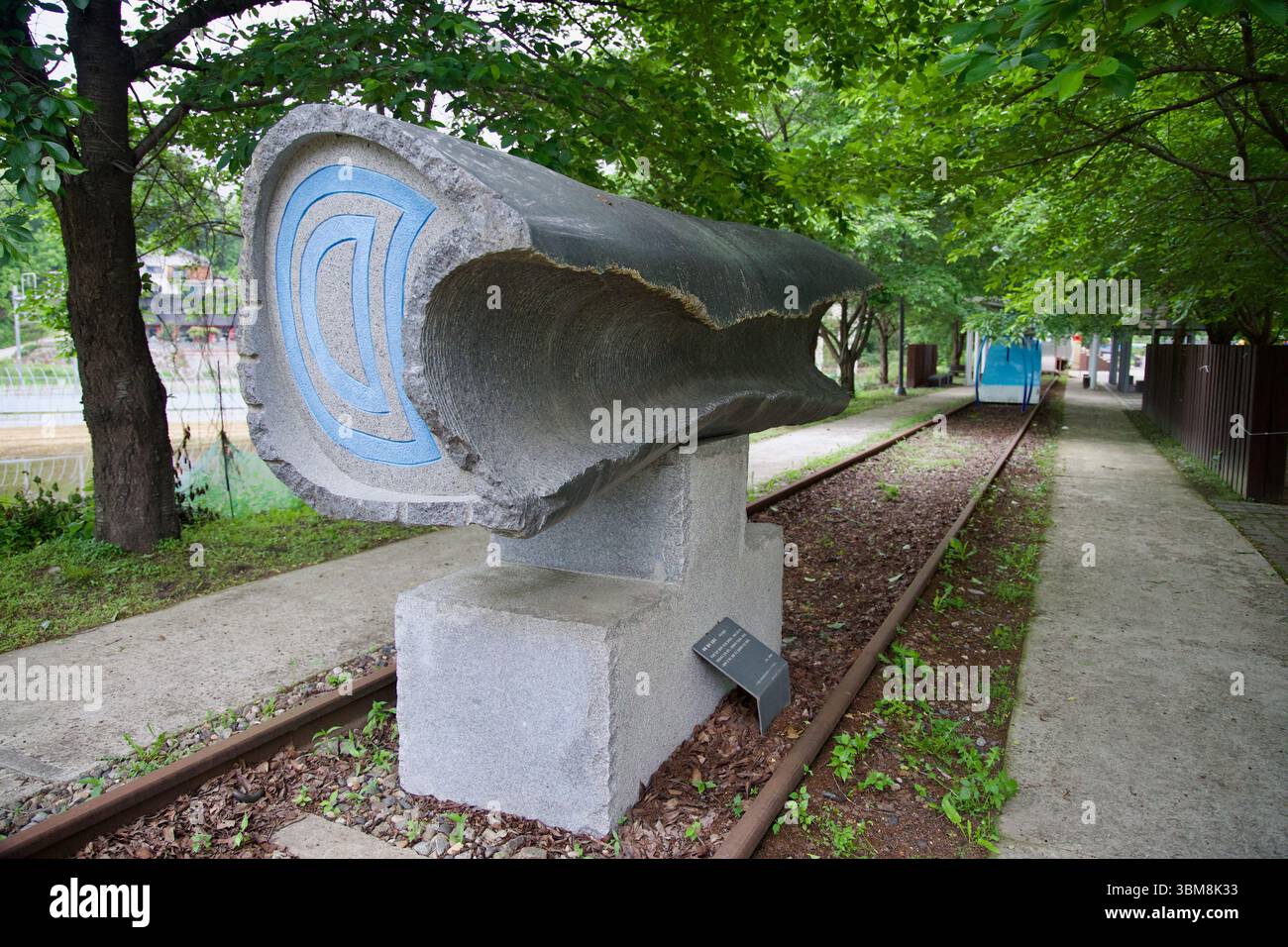 Yangpyeong County, South Korea - May 19th 2025: A rough-hewn stone ...