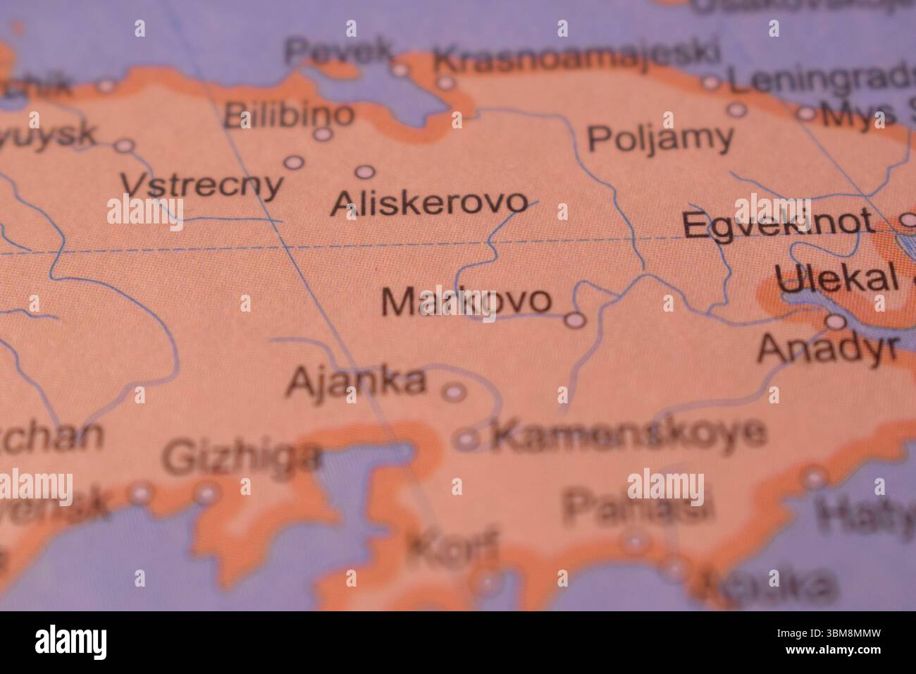 Markovo Russia Country Political Map Close Up With Background Blur ...