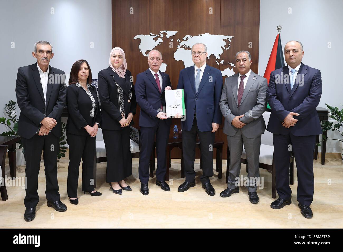 Palestinian Prime Minister, Mohammad Mustafa, receives the 2024 annual ...