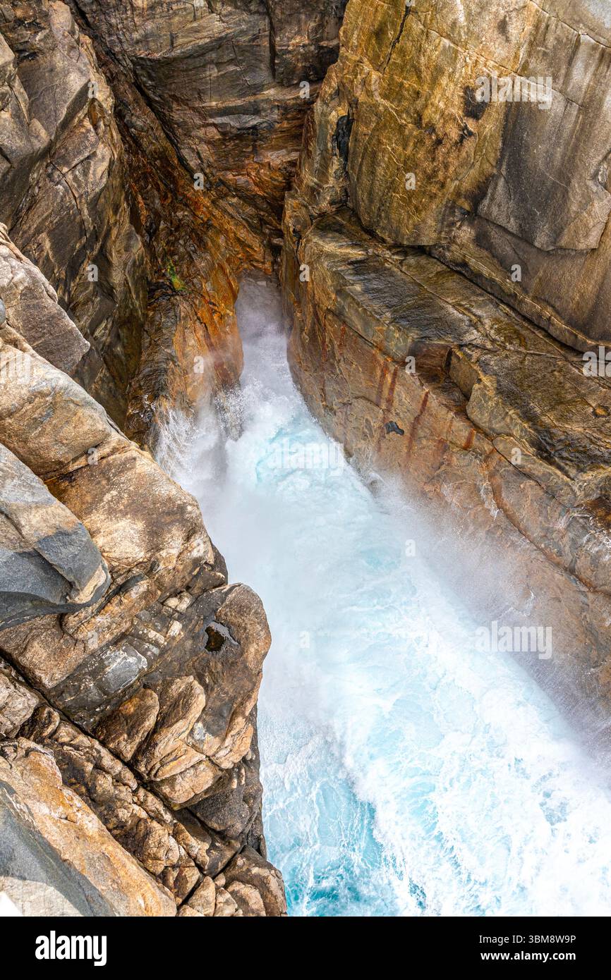 The Southern Ocean breaking in The Gap in the Torndirrup National Park ...