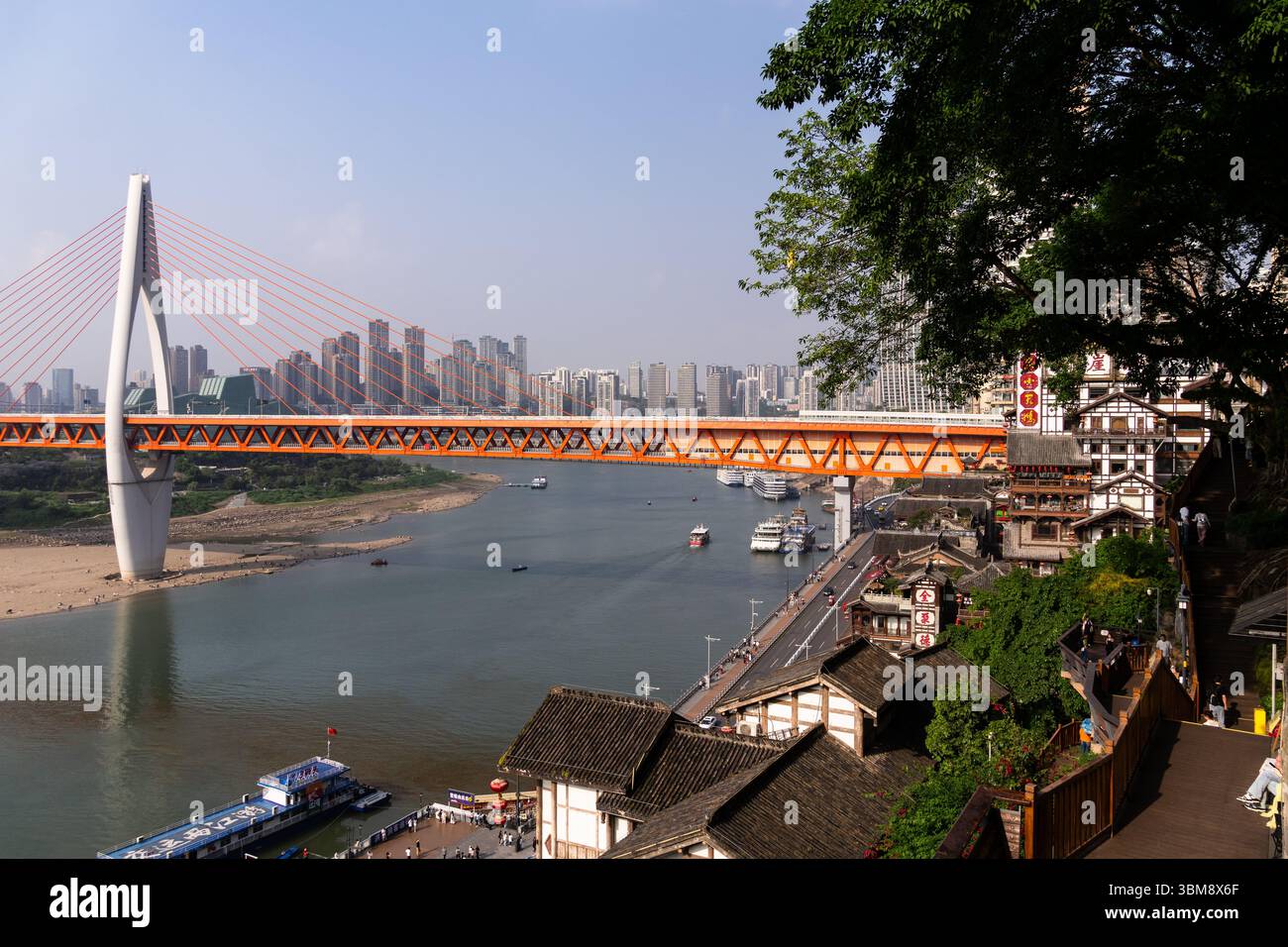 Chongqing, China - May 10 2025: The Qiansimen bridge crosses the ...