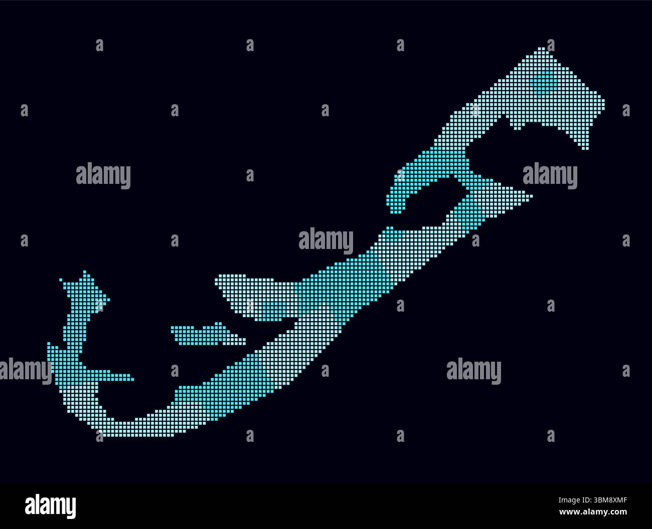 Bermuda dotted map. Digital style map of the country on a dark ...