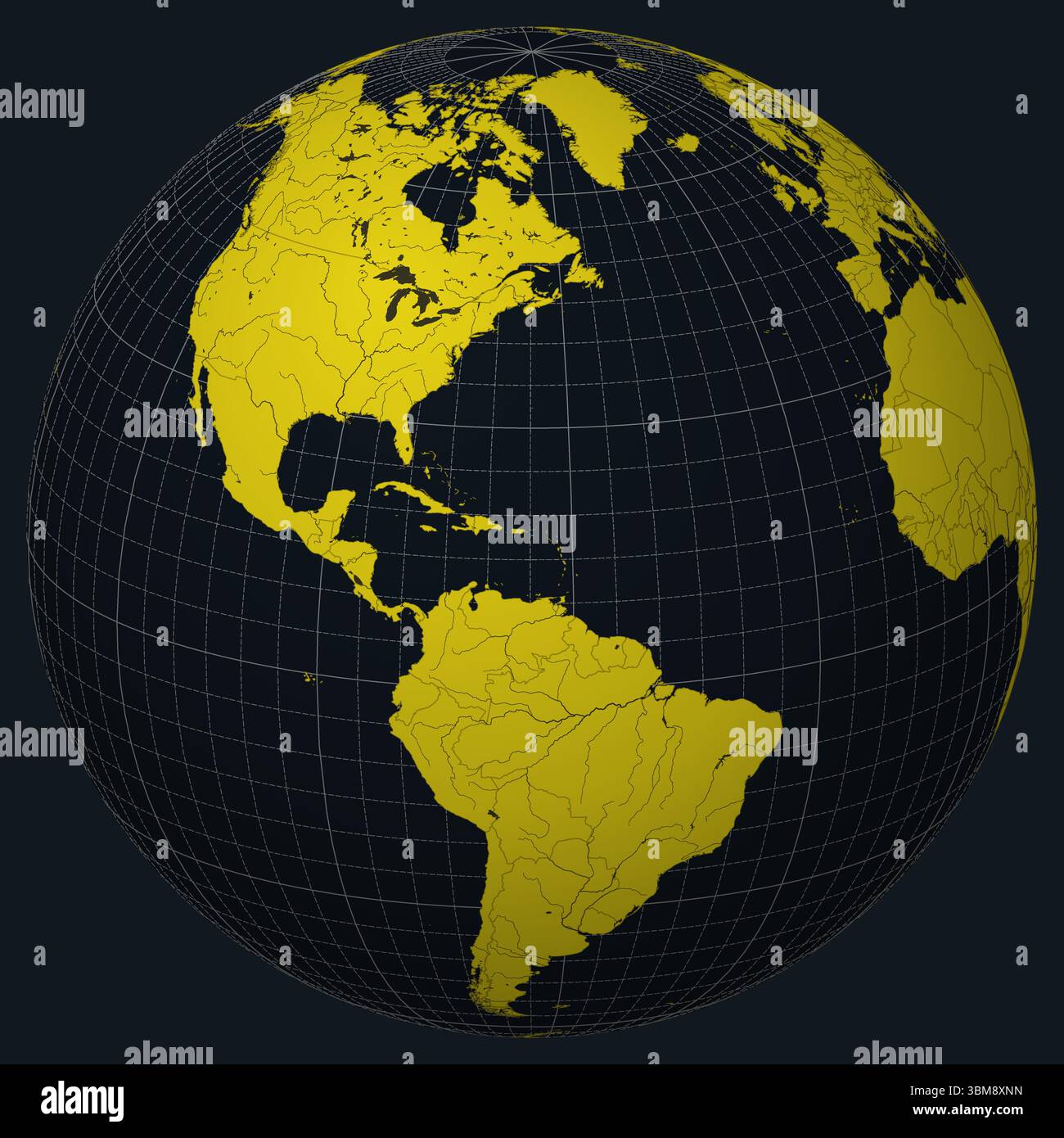 United States Virgin Islands on Globe. Country view on the world map in ...