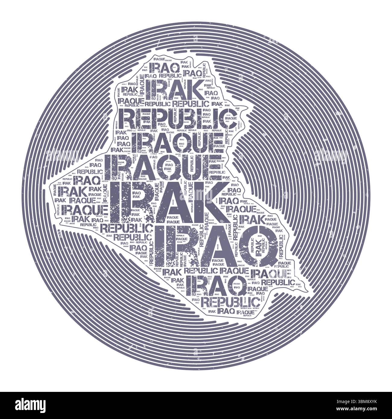 Iraq vector image. Country round logo design. Iraq poster in circular ...