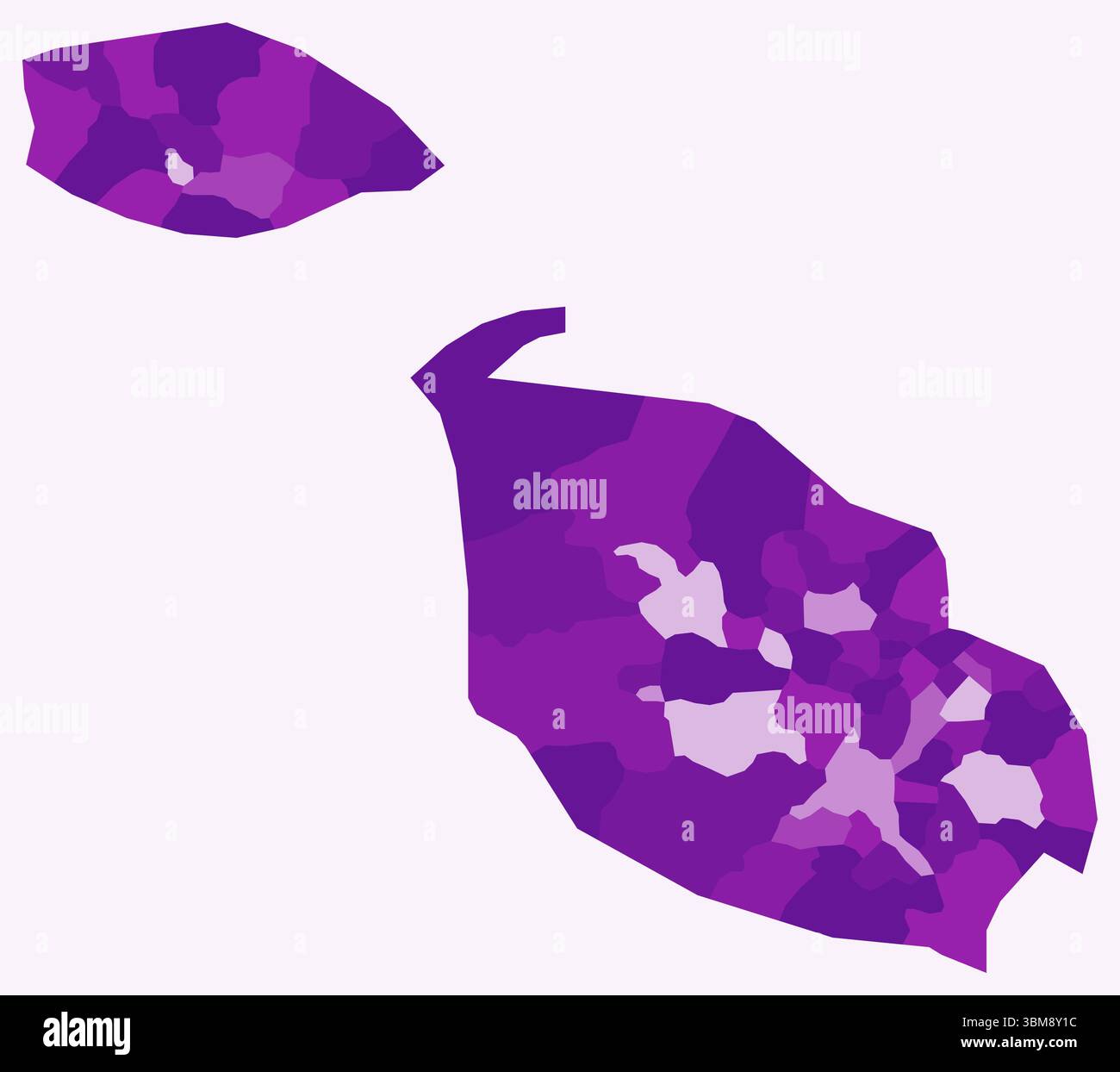 Map of Malta with regions. Just a simple country border map with region ...