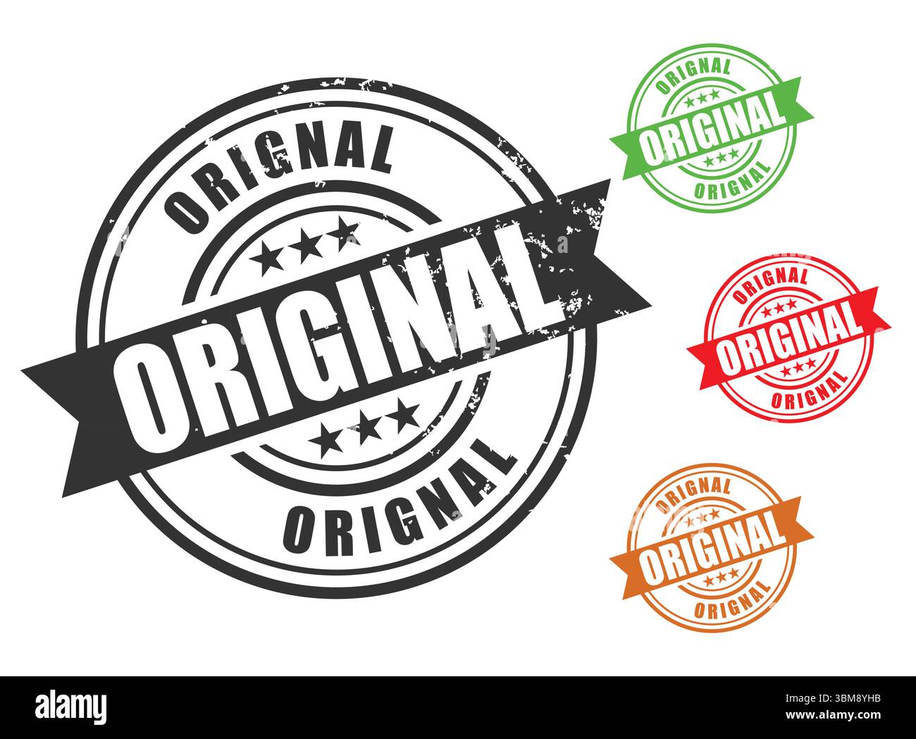 Original Product Ribbon Stamp Authentic Seal Collection Stock Vector ...
