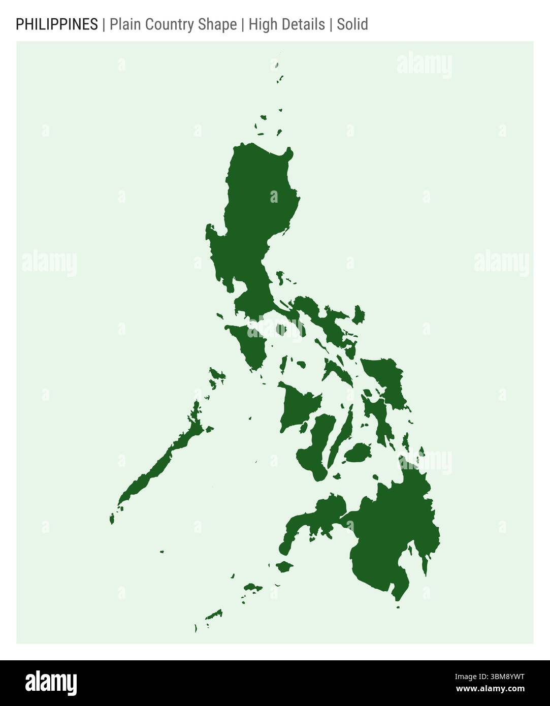 Philippines plain country map. High Details. Solid style. Shape of ...