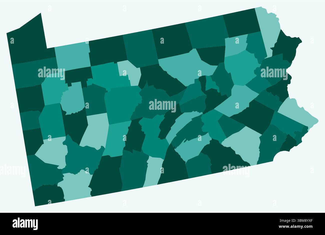 Map of Pennsylvania with counties. Just a simple state border map with ...