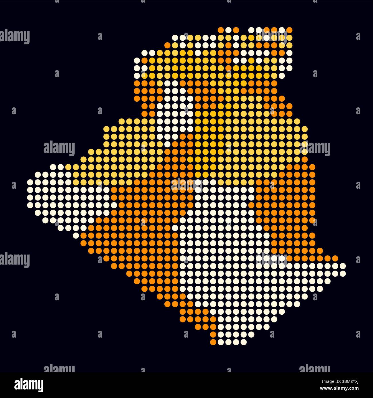 Algeria dotted map. Digital style map of the country on dark background ...