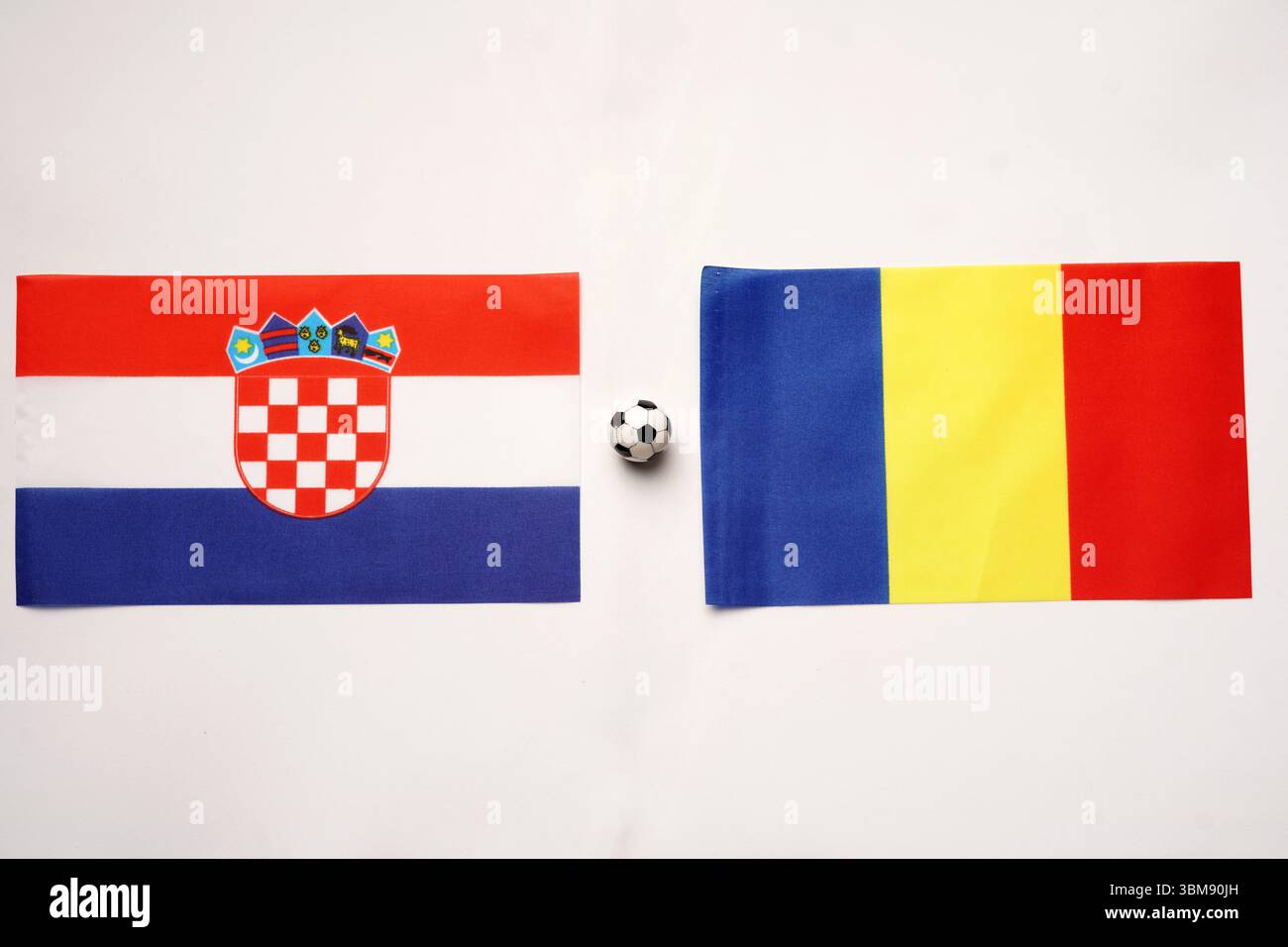 Croatia vs Romania, Football match with national flags Stock Photo - Alamy