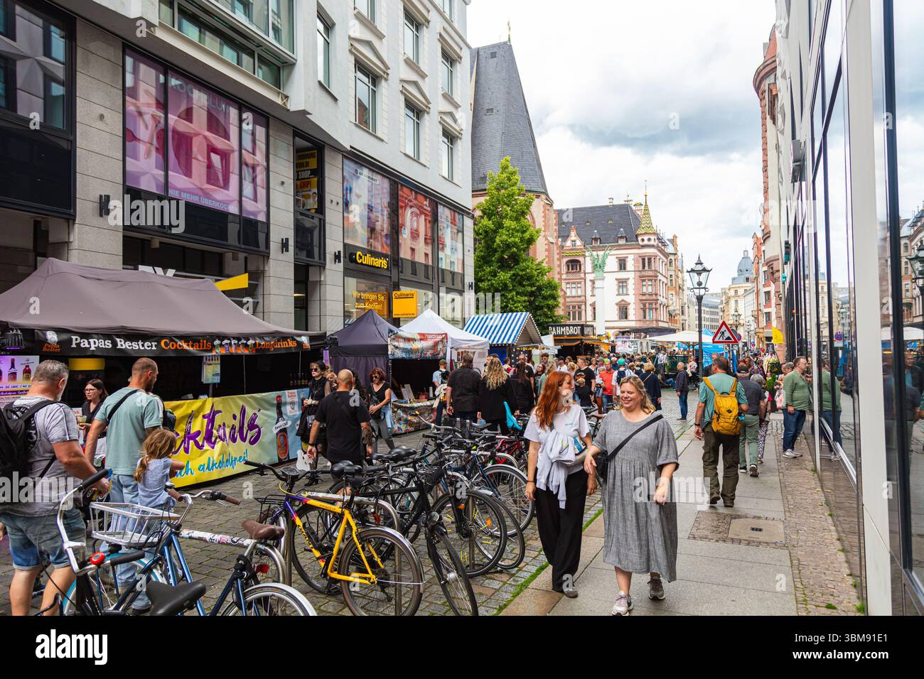 Leipzig, Germany – June 7, 2025: Street scene during a public festival ...