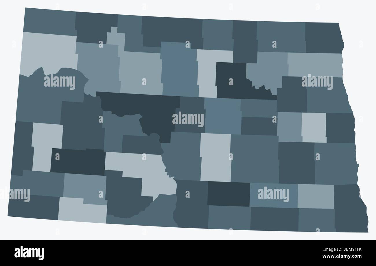 Map of North Dakota with counties. Just a simple state border map with ...