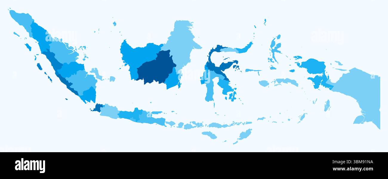 Map of Indonesia with regions. Just a simple country border map with ...