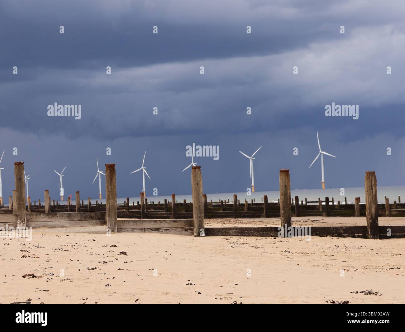 Atmospheric Redcar beach landscape Stock Photo - Alamy