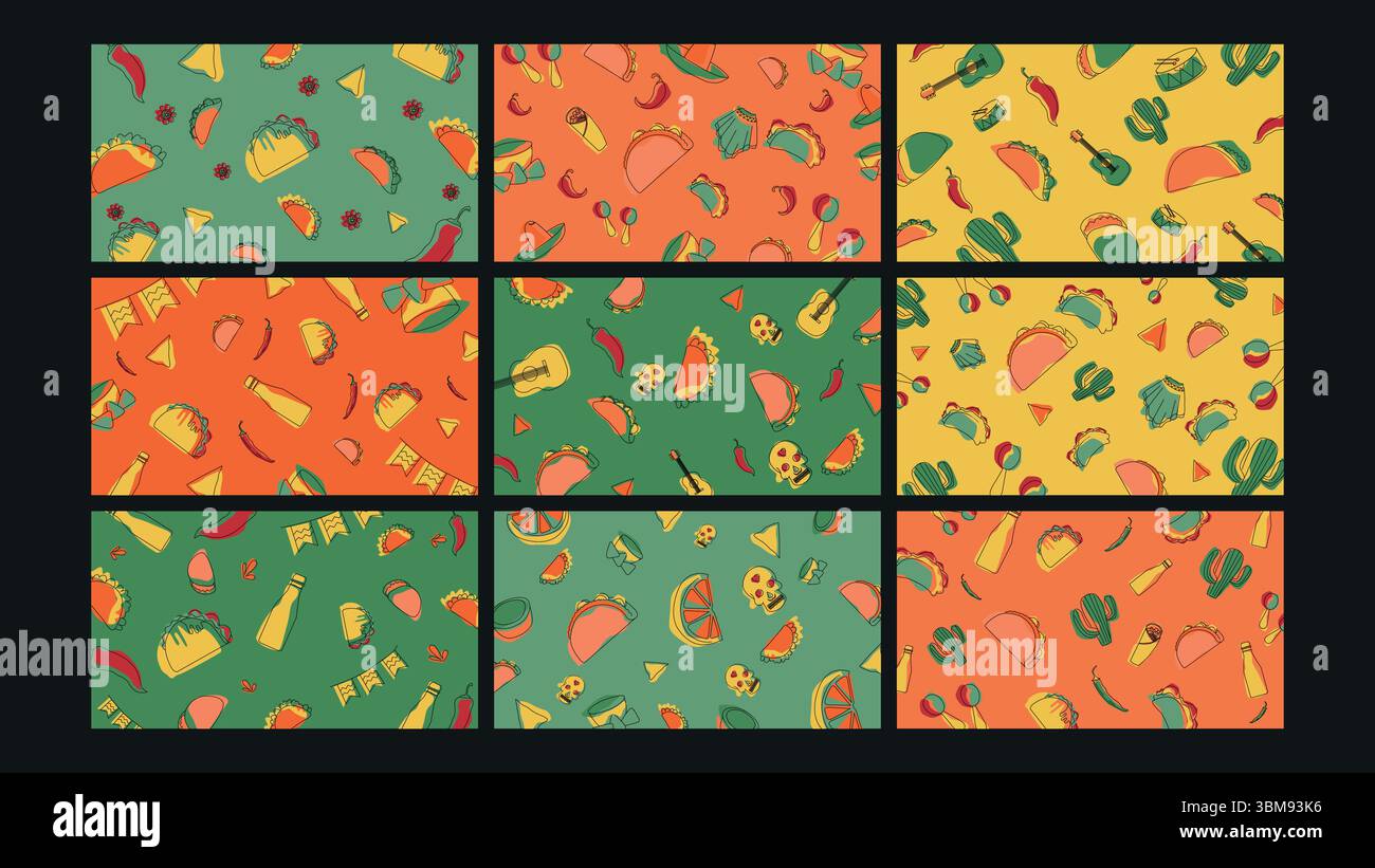 Colorful mexican food tortilla Stock Vector Images - Alamy