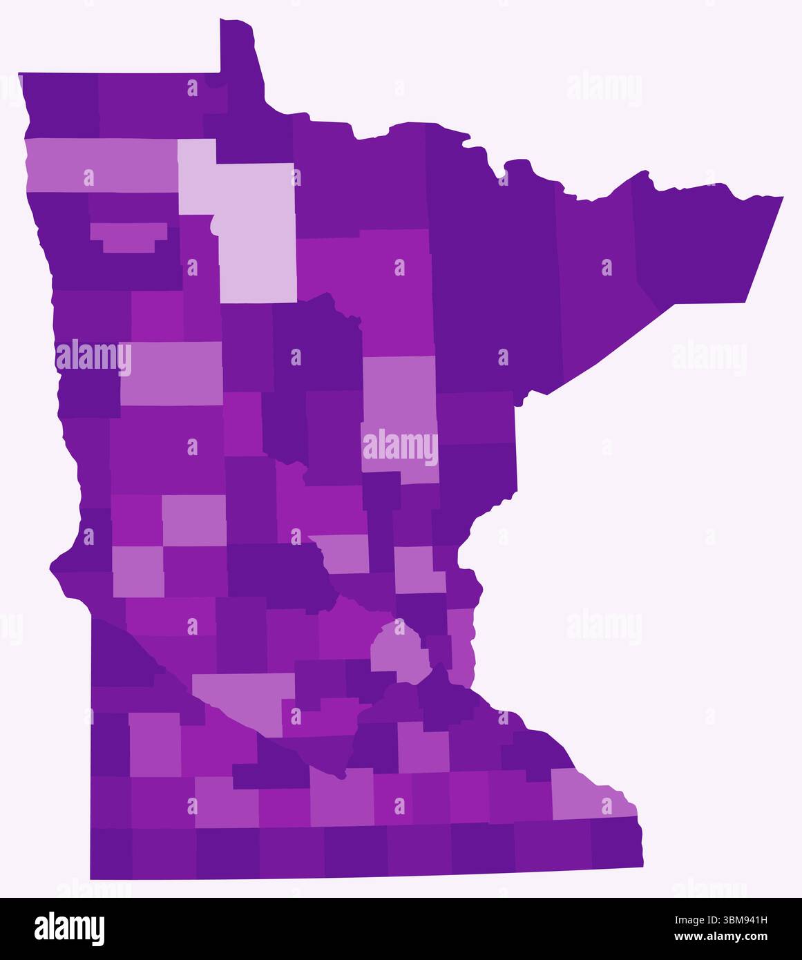 Map of Minnesota with counties. Simple state border map with county ...