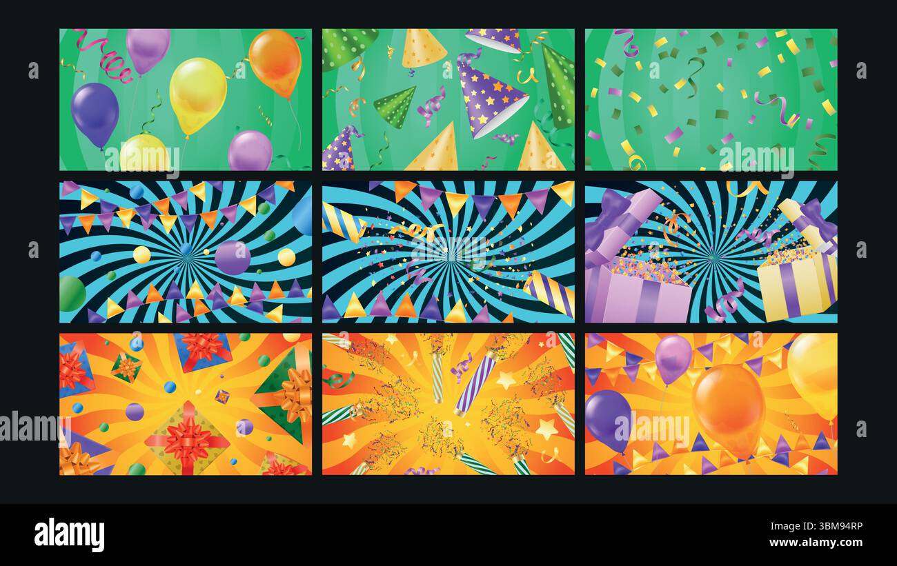 Playful party celebration background Set Stock Vector Image & Art - Alamy
