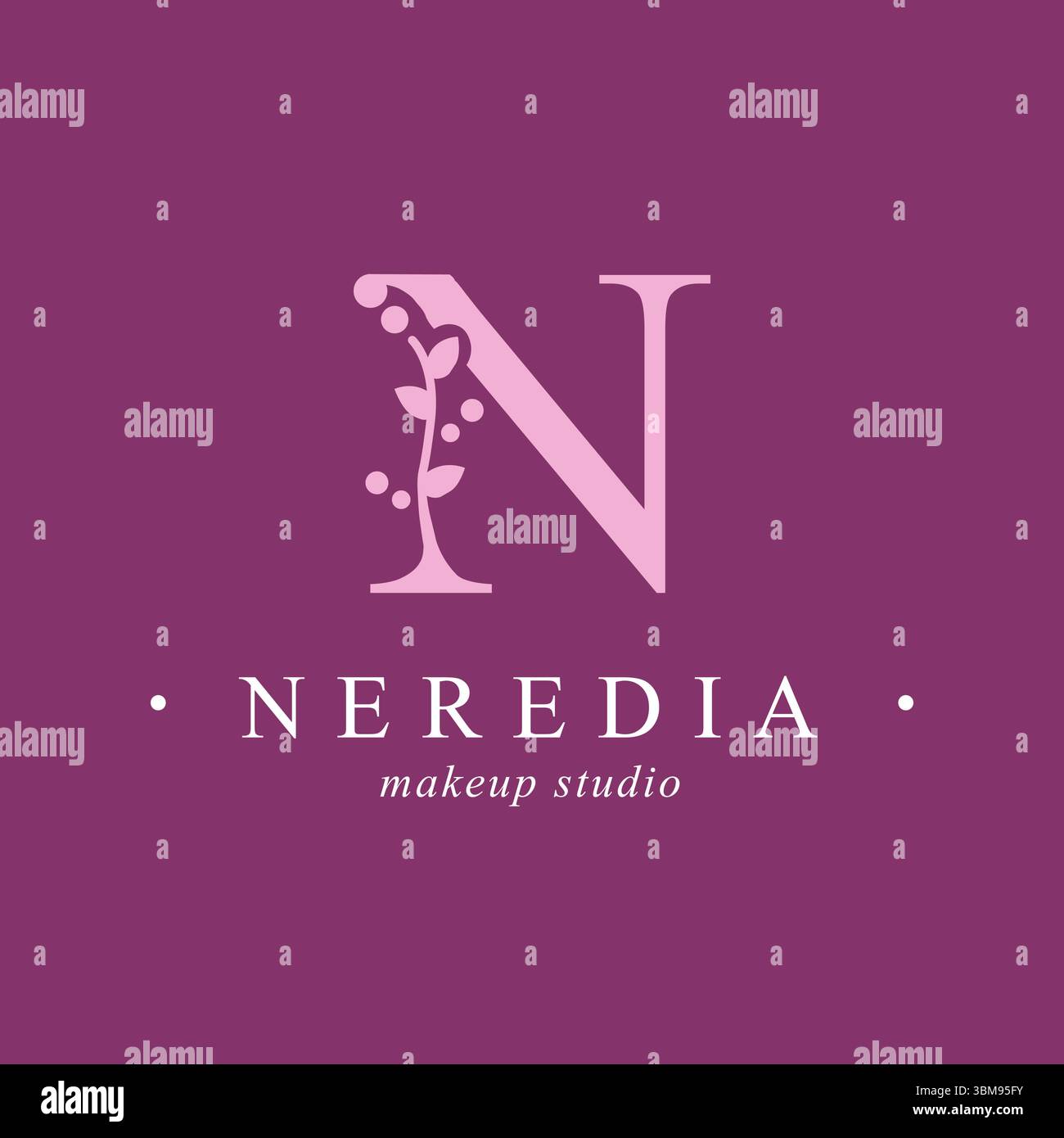 Logo, capital letter N. Monogram of Botanical Minimalistic, Initial ...