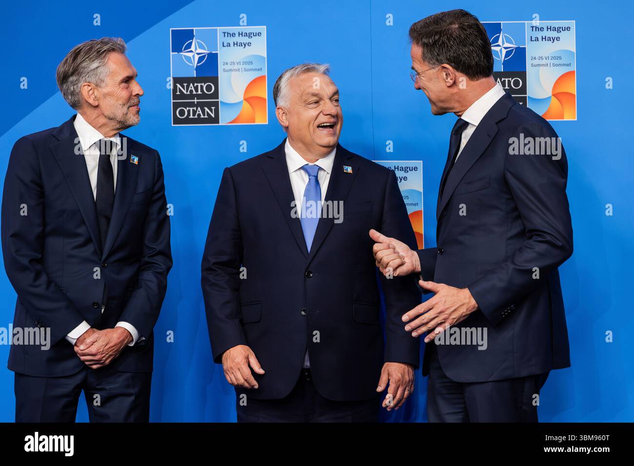 Hungary's Prime Minister Viktor Orban is greeted by NATO Secretary ...