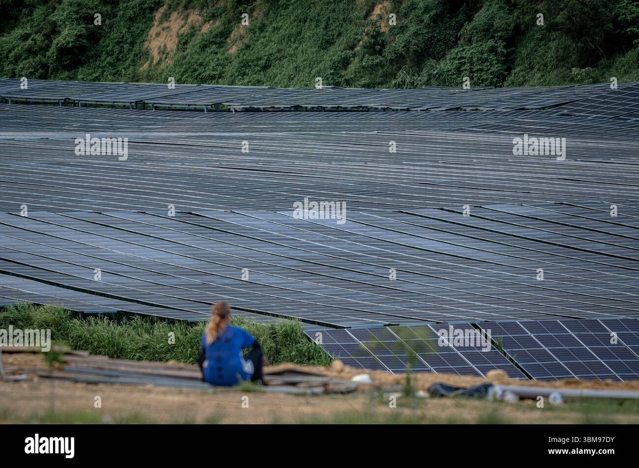 June 25, 2025, Kaohsiung City, Dashu District, Taiwan: A solar power ...