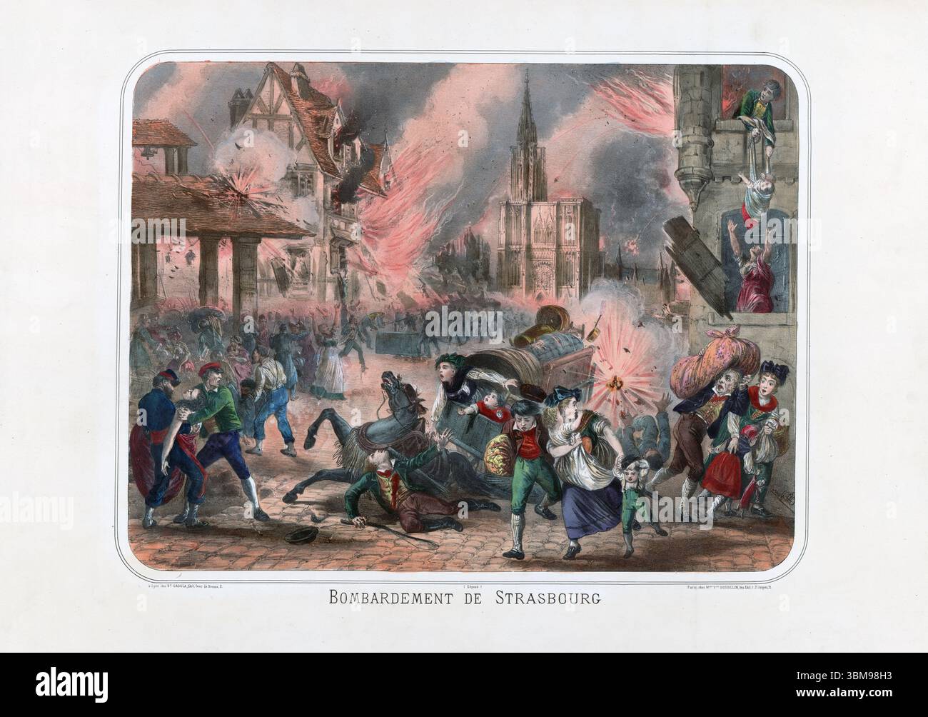Bombardment of Strasbourg France April 1870 by unknown artist art ...
