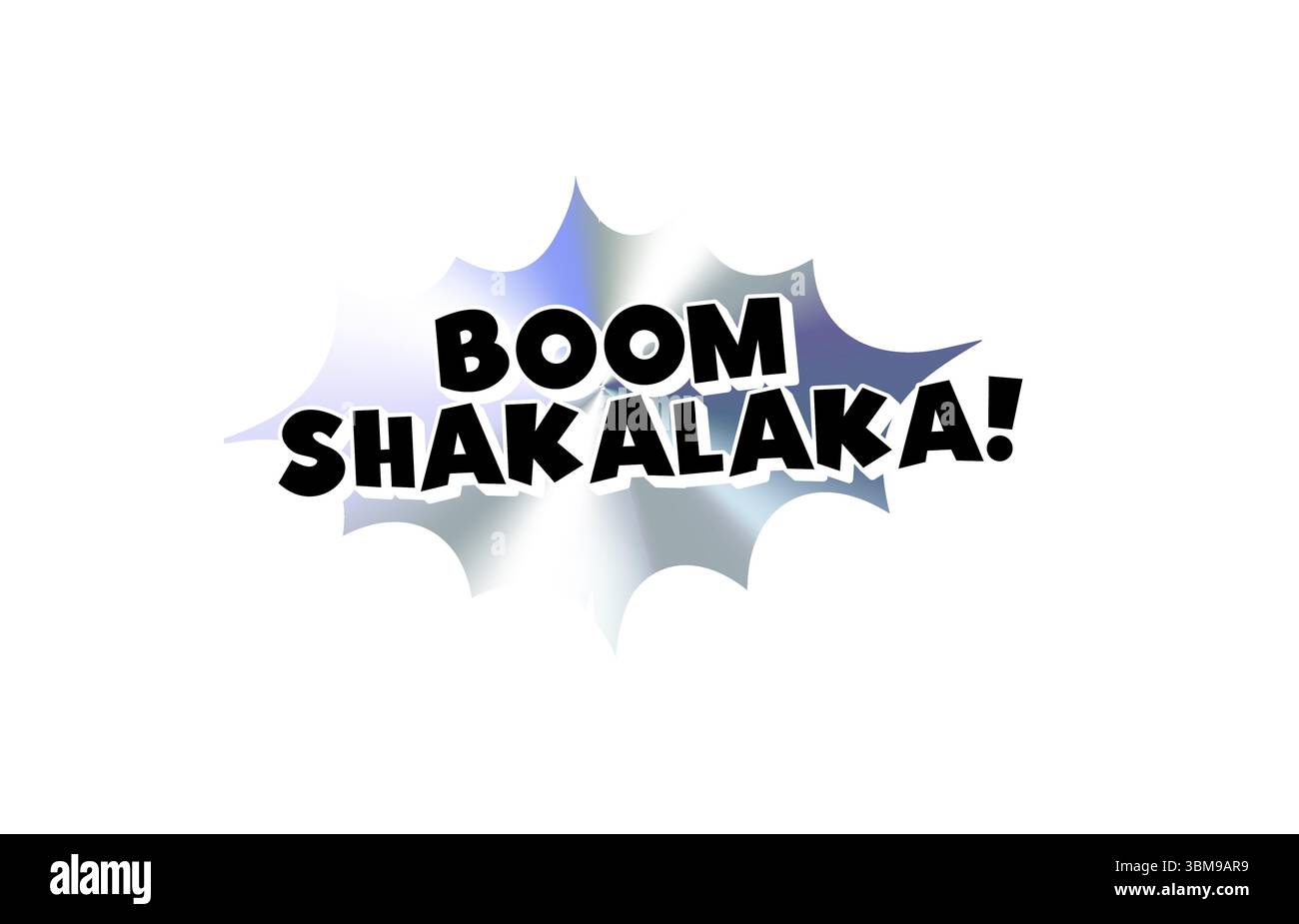 Boom Shakalaka Comic Text Sticker with Chromic Holograph Gradient Burst ...