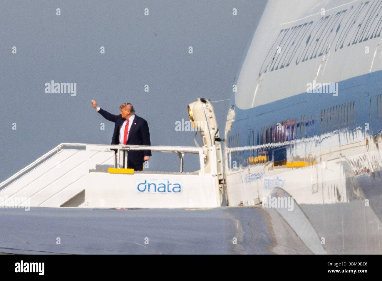 U.S. President Donald Trump left the Netherlands from Schiphol Airport ...