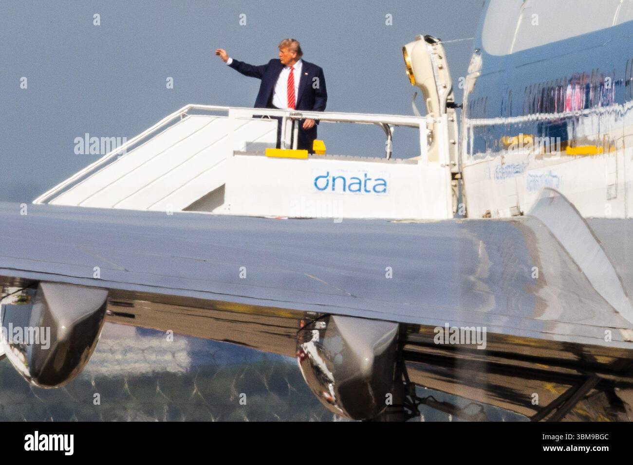 U.S. President Donald Trump left the Netherlands from Schiphol Airport ...