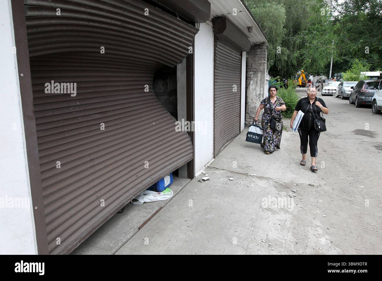 Local residents affected by a Russian missile strike, Dnipro, Ukraine ...