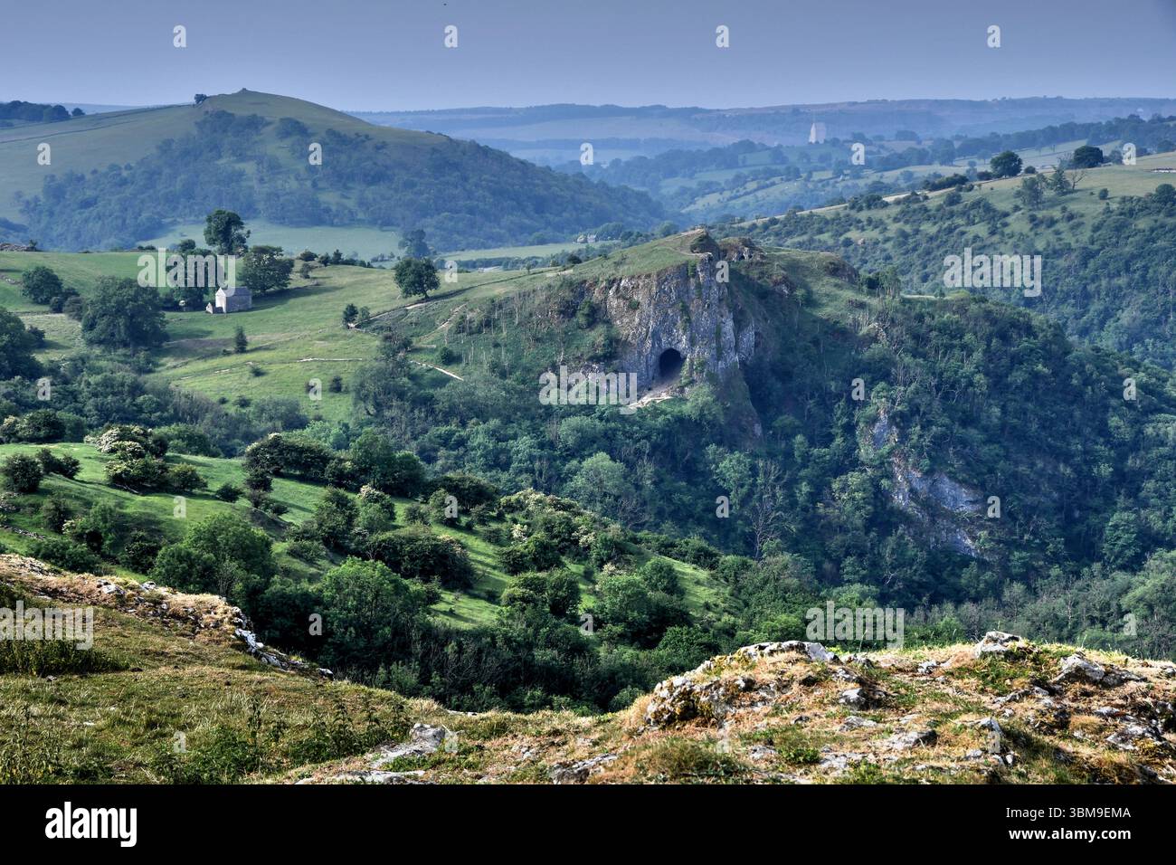 Thor's cave and Manifold Valley, Peak District, Derbyshire, UK Stock ...