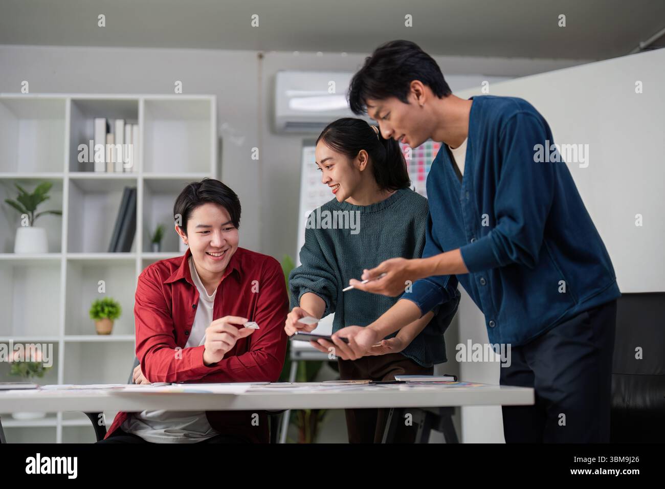 Collaboration and UX Design. Creative team brainstorming ideas for user ...