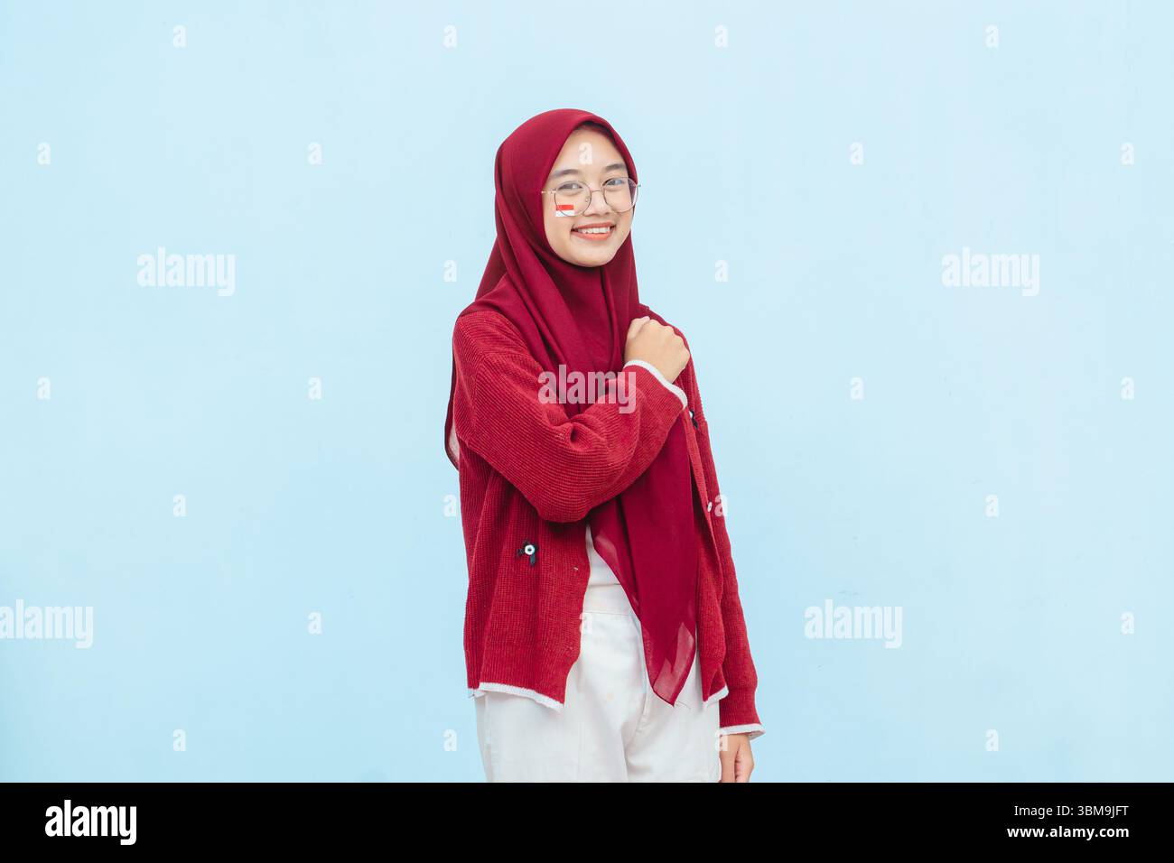 Indonesian muslim female celebrating independence day Stock Photo - Alamy