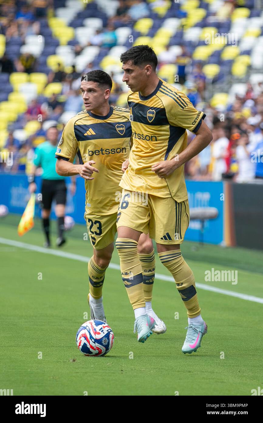 CA Boca Juniors defender Lautaro Blanco (23) and forward Miguel ...