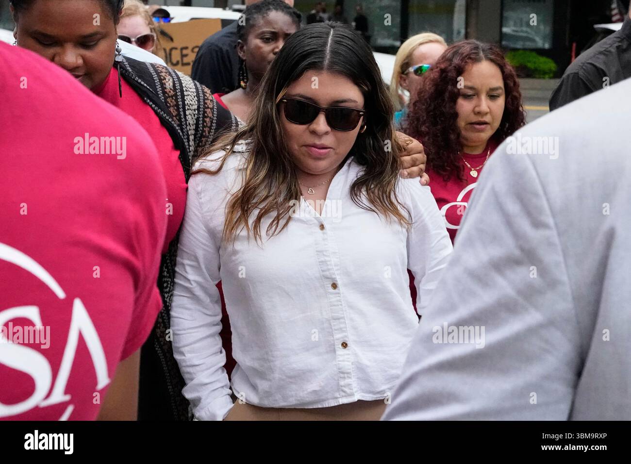 Jennifer Vasquez Sura, wife of Kilmar Abrego Garcia arrives at the ...