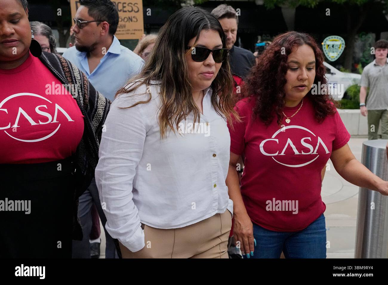 Jennifer Vasquez Sura, wife of Kilmar Abrego Garcia, arrives at the ...