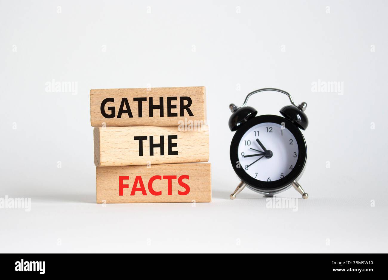 Gather the facts symbol. Wooden blocks with words Gather the facts ...