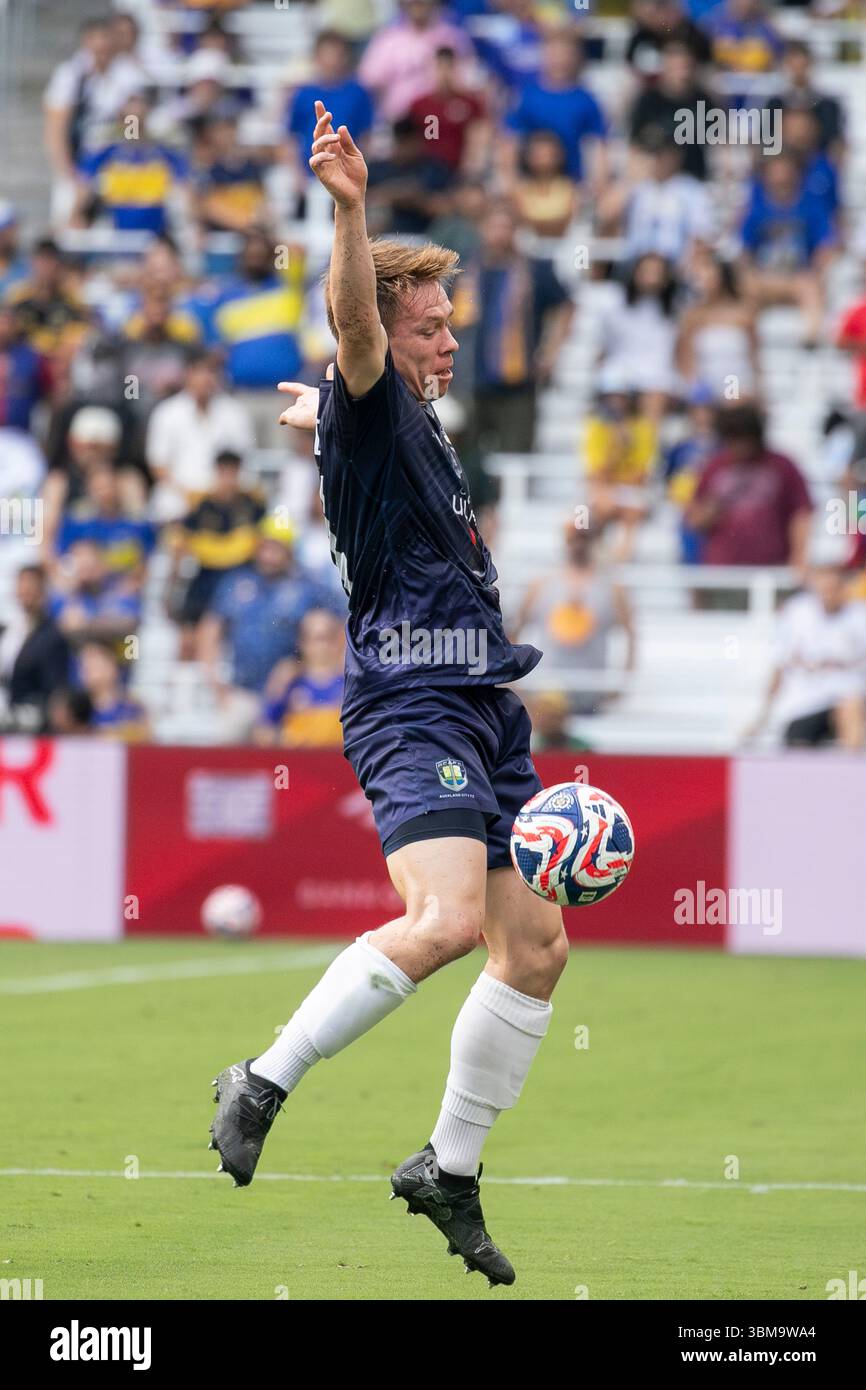Auckland City FC midfielder Jordan Vale (14) controls the ball during ...