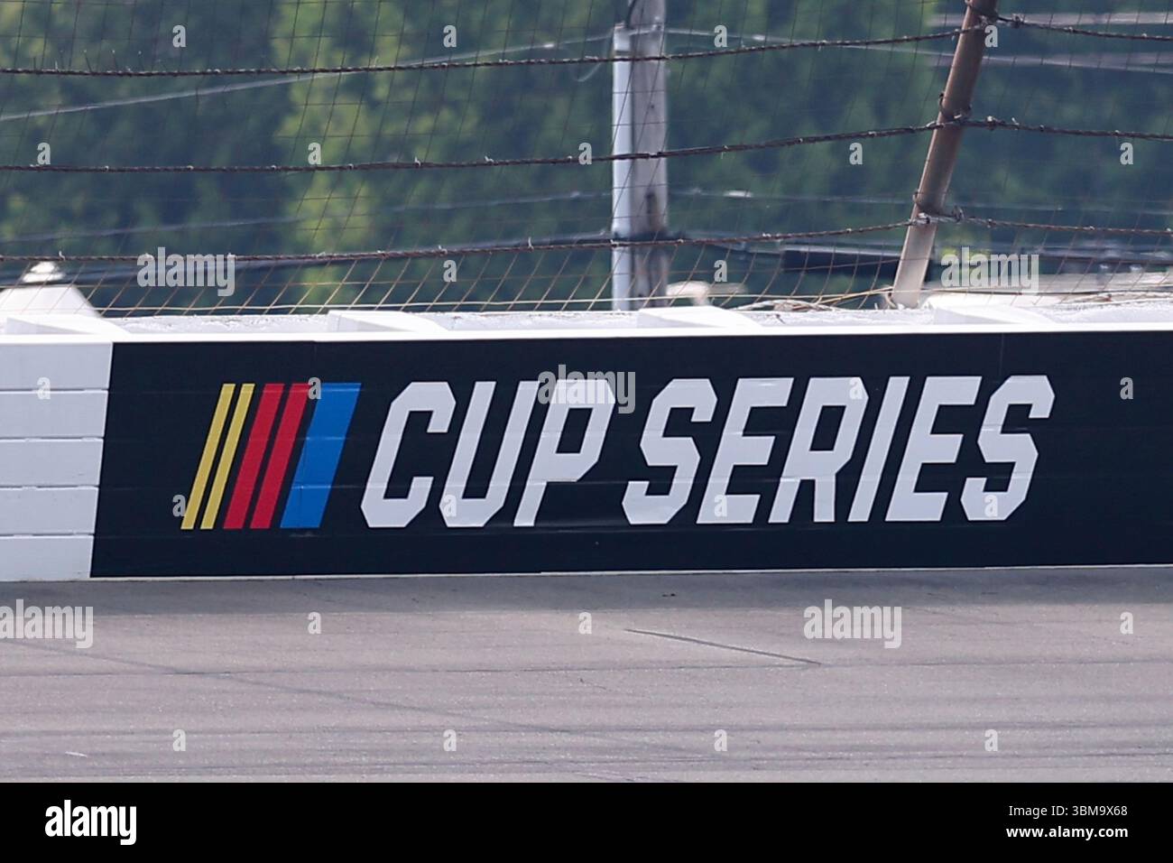 LONG POND, PA - JUNE 22: A general view of the Cup Series wall signage ...