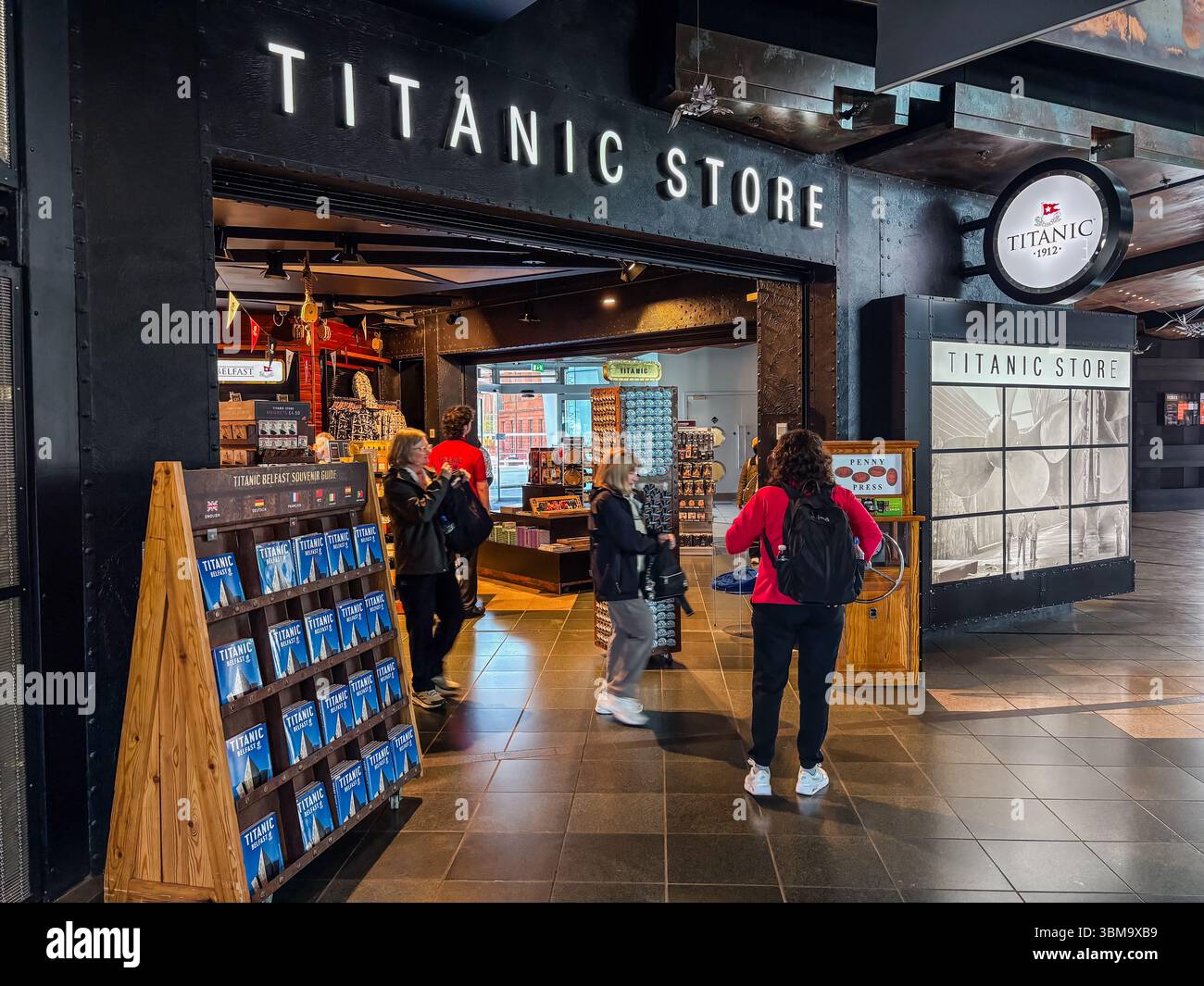 Titanic Store. Visitors browse souvenirs inside the museum shop in ...