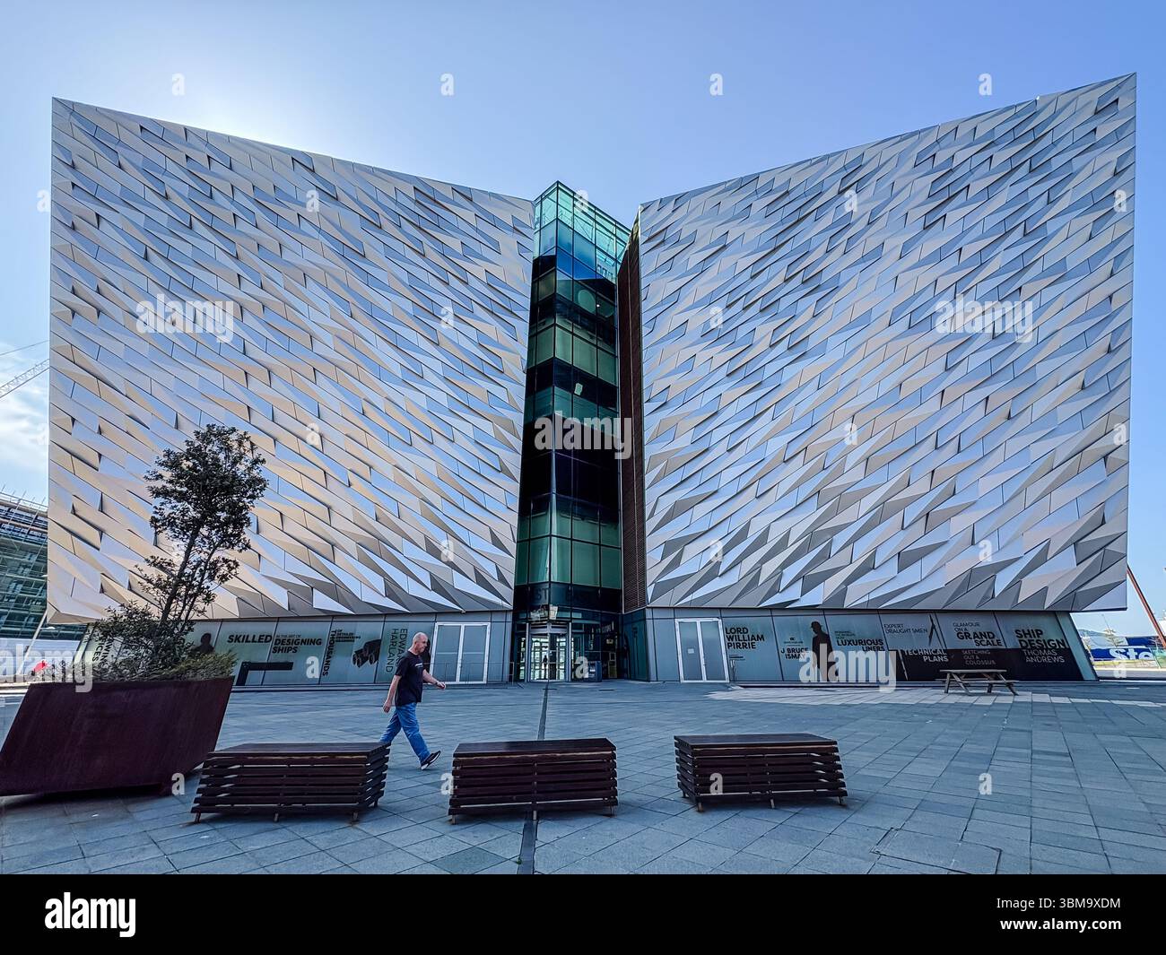 Titanic Belfast is a modern building with an angular facade located in ...