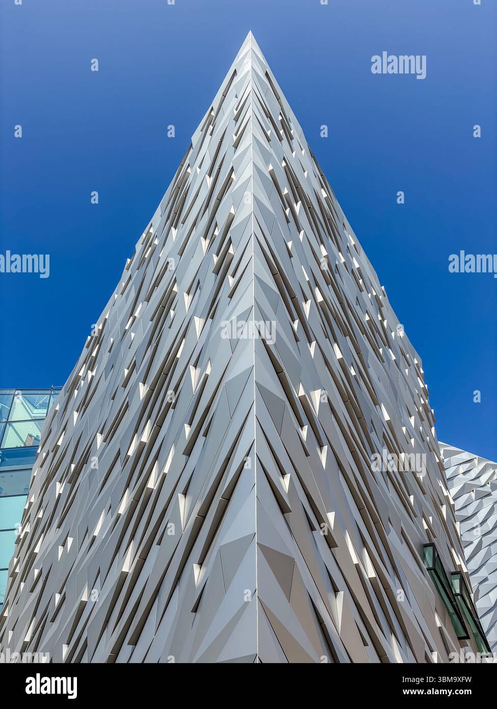 Titanic Belfast. Exterior view of the modern museum building dedicated ...