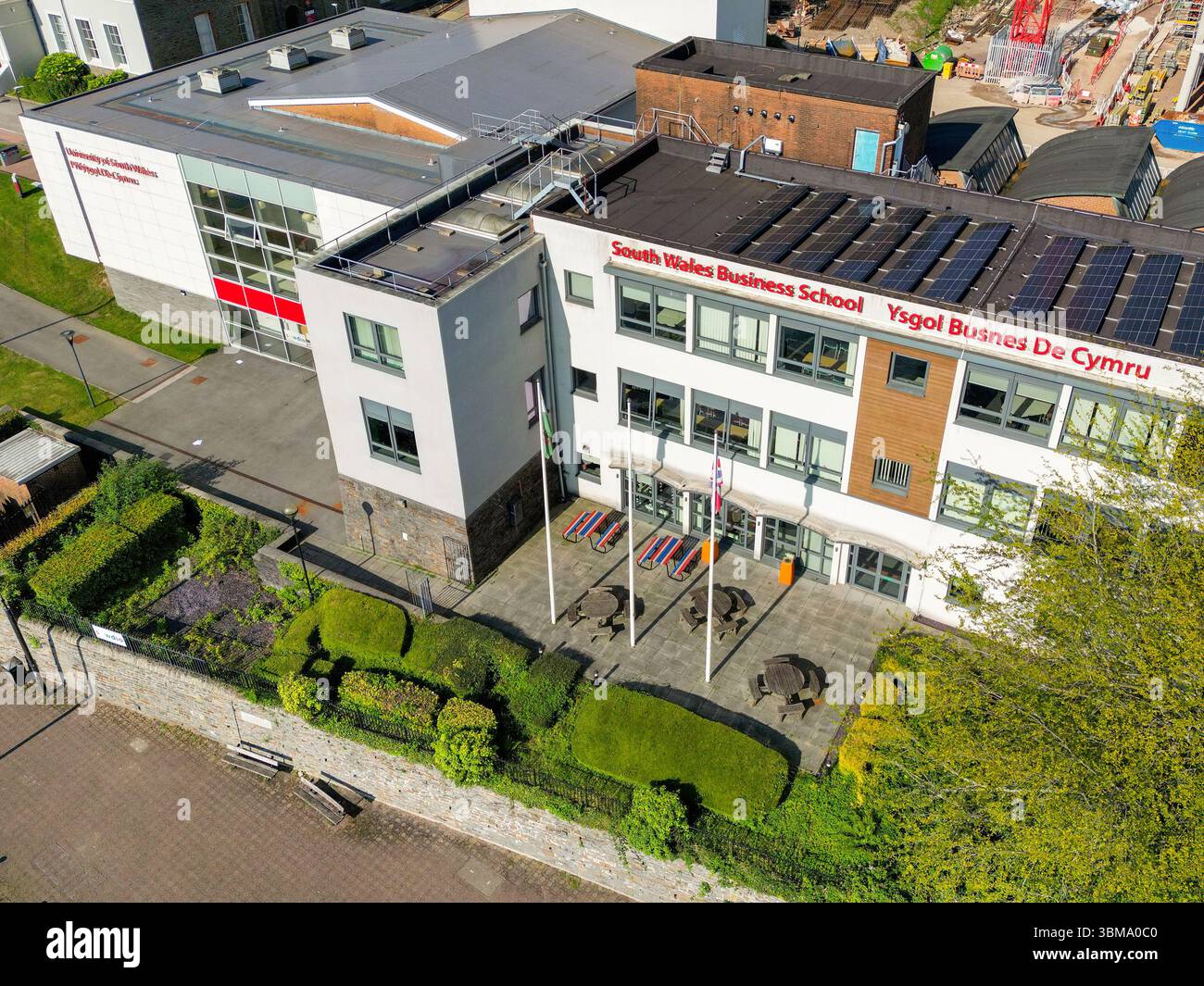 Treforest, Pontypridd, Wales, UK - 19 June 2025: Aerial view of the ...